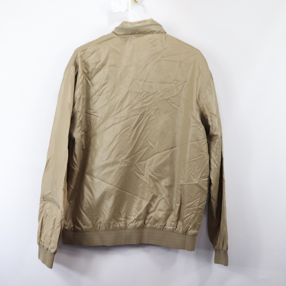80s Izod Lacoste Mens Large Windbreaker Jacket Tan - Gem